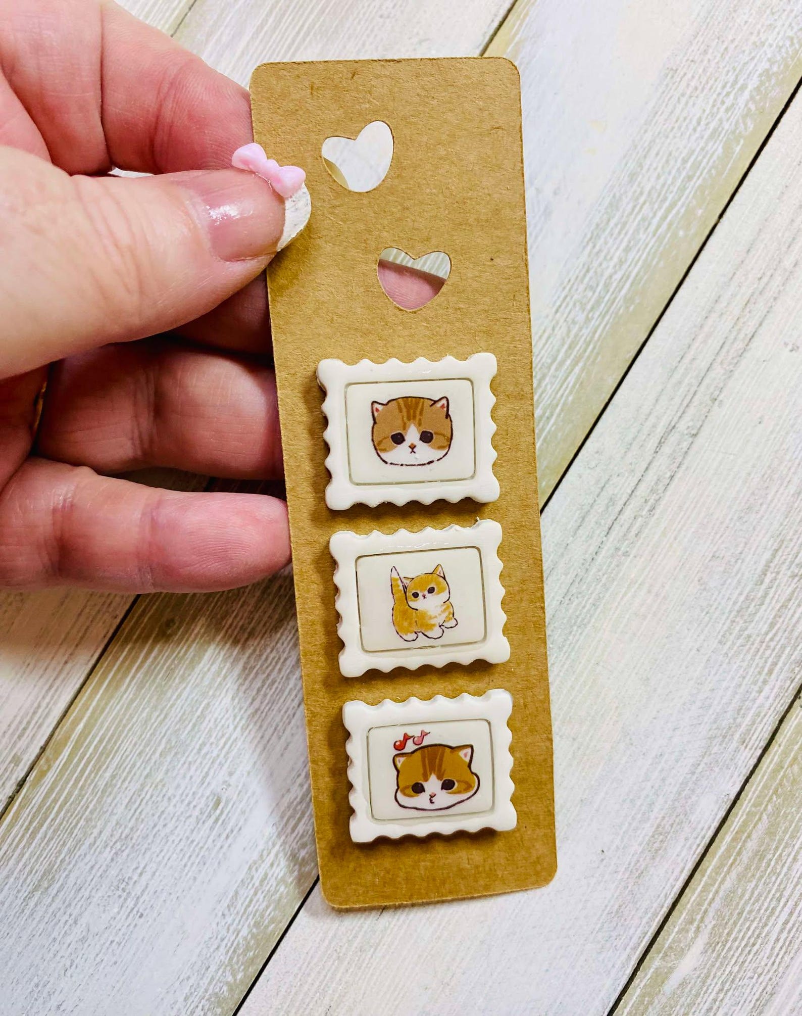 Hand Crafted Cat Stamp Magnets, Cute Kitten Gift, Decorative Art Magnet ...