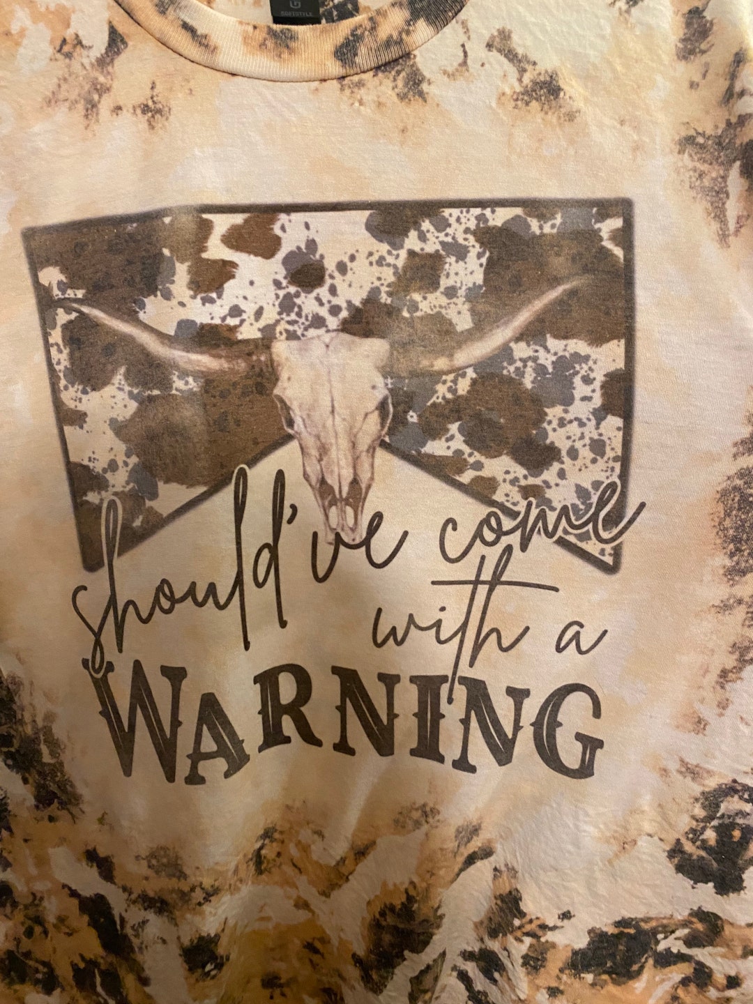 Cowhide Bleached T Shirt - Etsy