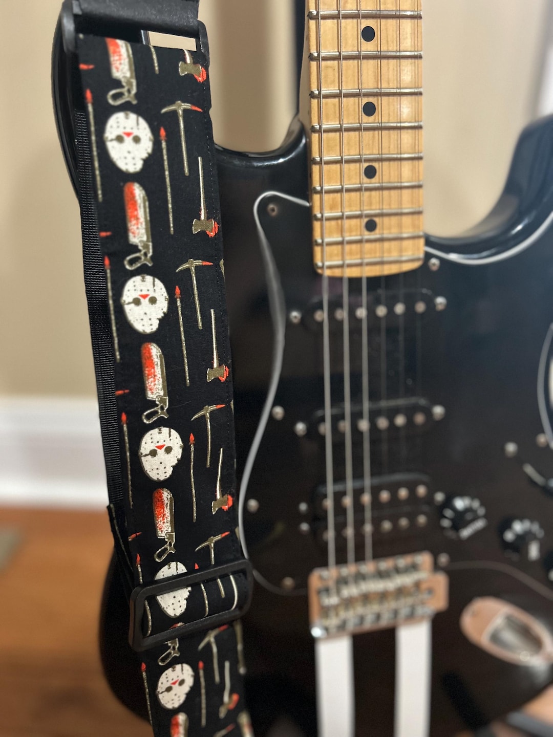 Custom Jason Voorhees Guitar Strap. Friday the 13th Guitar Strap ...