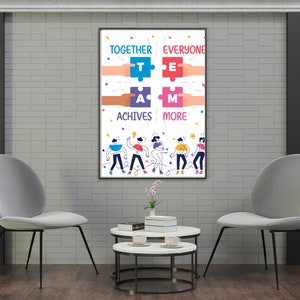 TEAM Together Everyone Achieves More, Motivational Wall Art Decor ...