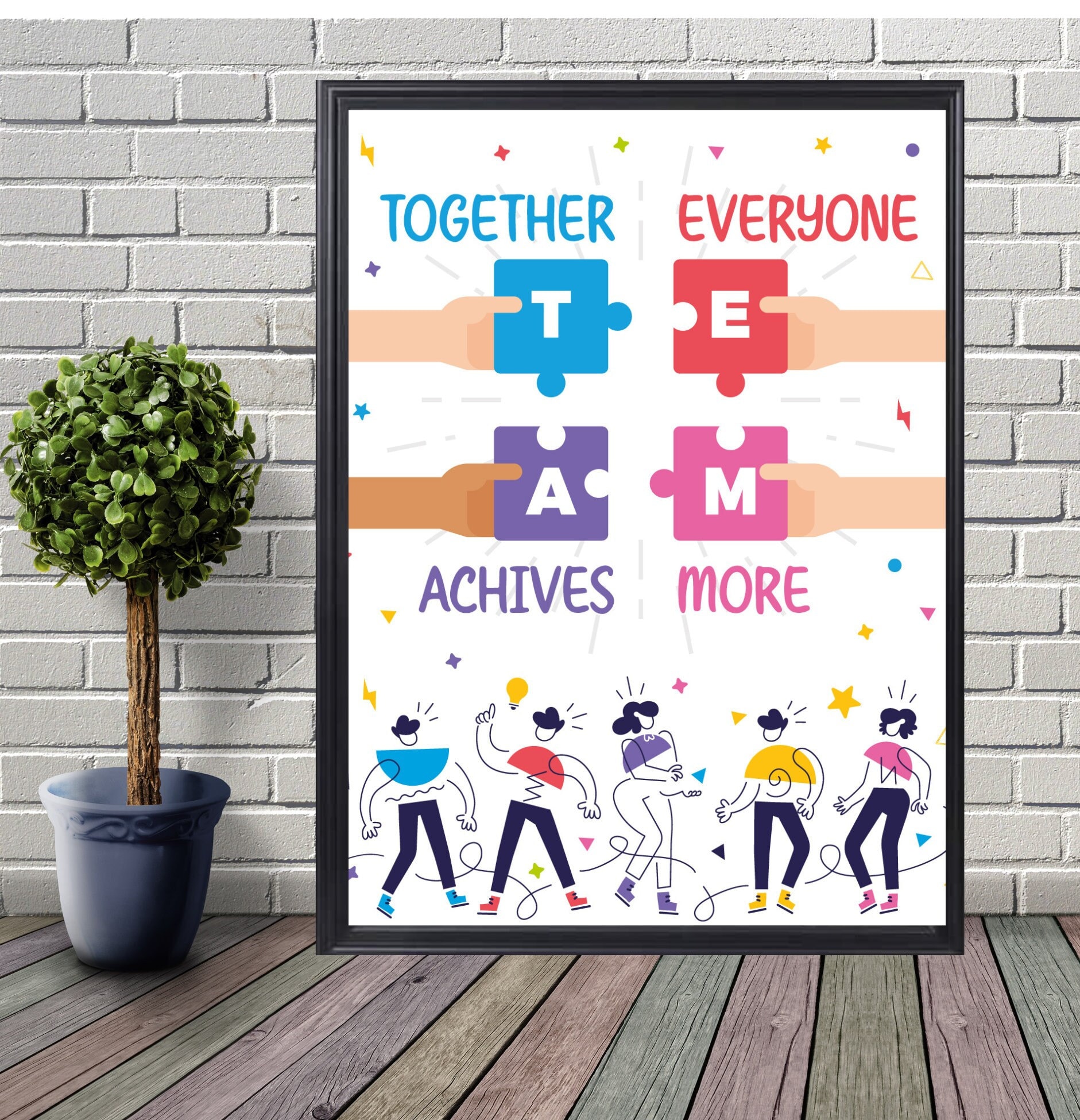TEAM Together Everyone Achieves More, Motivational Wall Art Decor ...