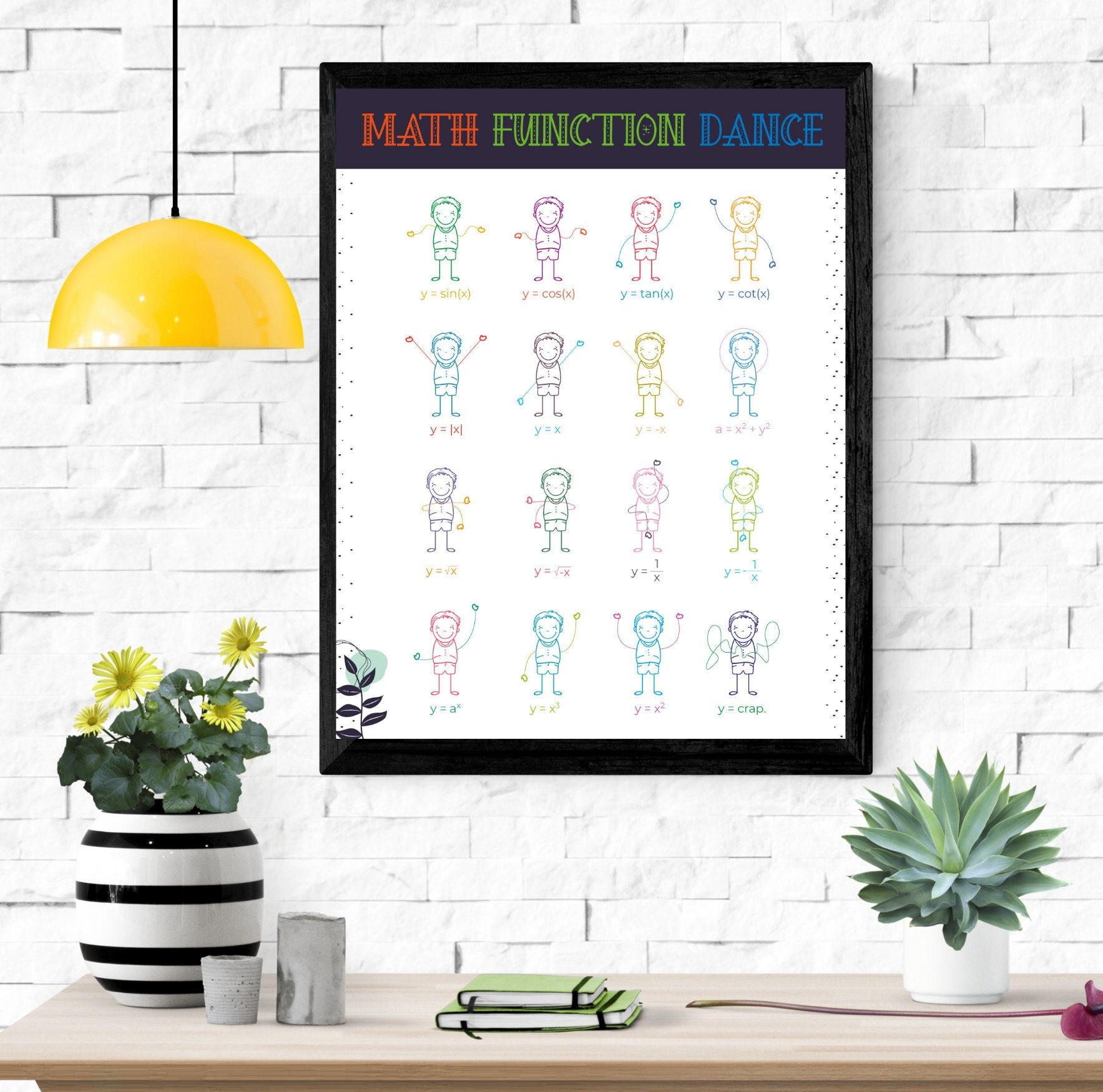 Math Function Dance, Algebra Printable Fun Math Poster,math Art,fun ...