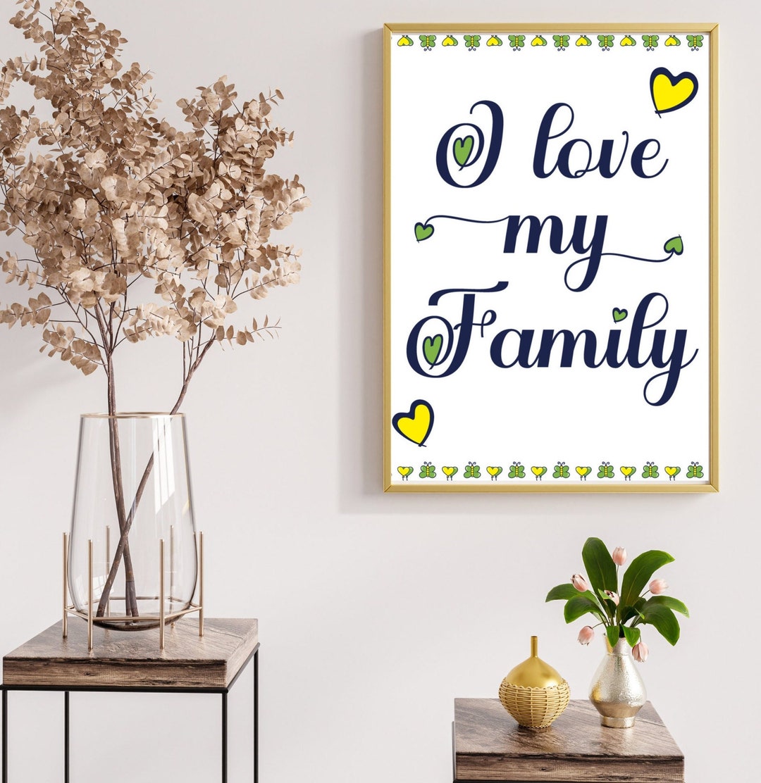 I Love My Family,personalized Poster for the Family, Family Gift,custom ...