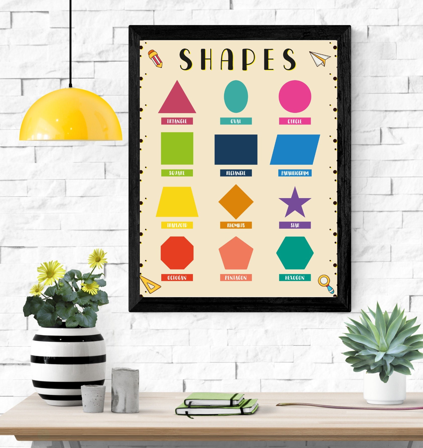3D Shapes Printable Geometric Montessori Education Poster Homeschool ...