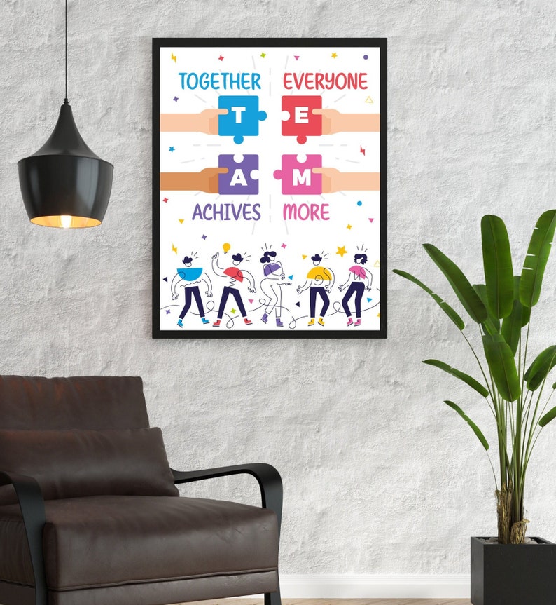 TEAM Together Everyone Achieves More, Motivational Wall Art Decor ...