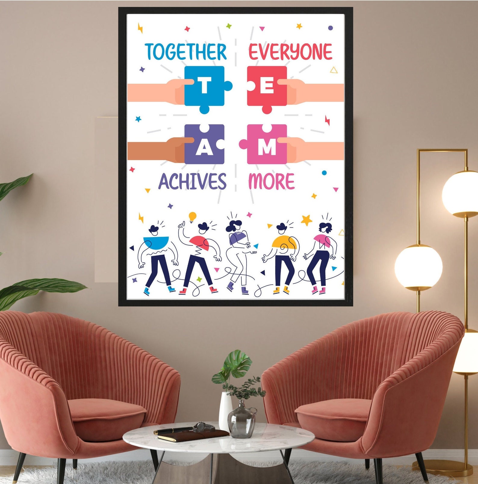 TEAM Together Everyone Achieves More, Motivational Wall Art Decor ...