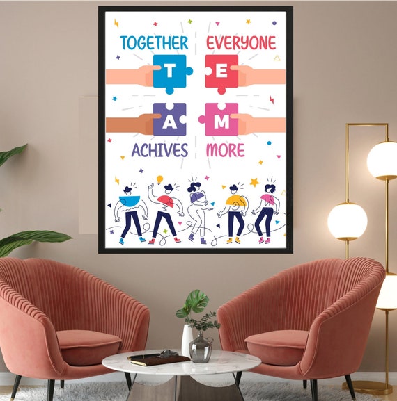 TEAM Together Everyone Achieves More Motivational Wall Art - Etsy
