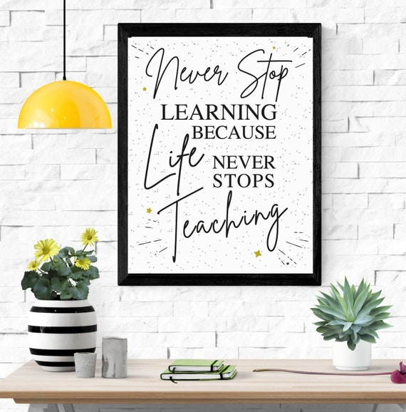 Never Stop Learning Because Life Never Stops Teaching