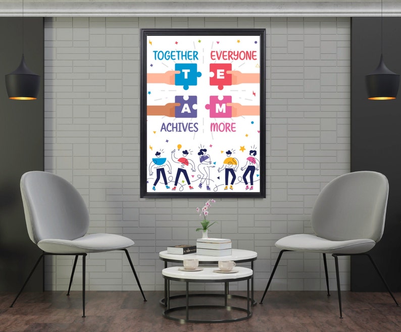 TEAM Together Everyone Achieves More, Motivational Wall Art Decor ...