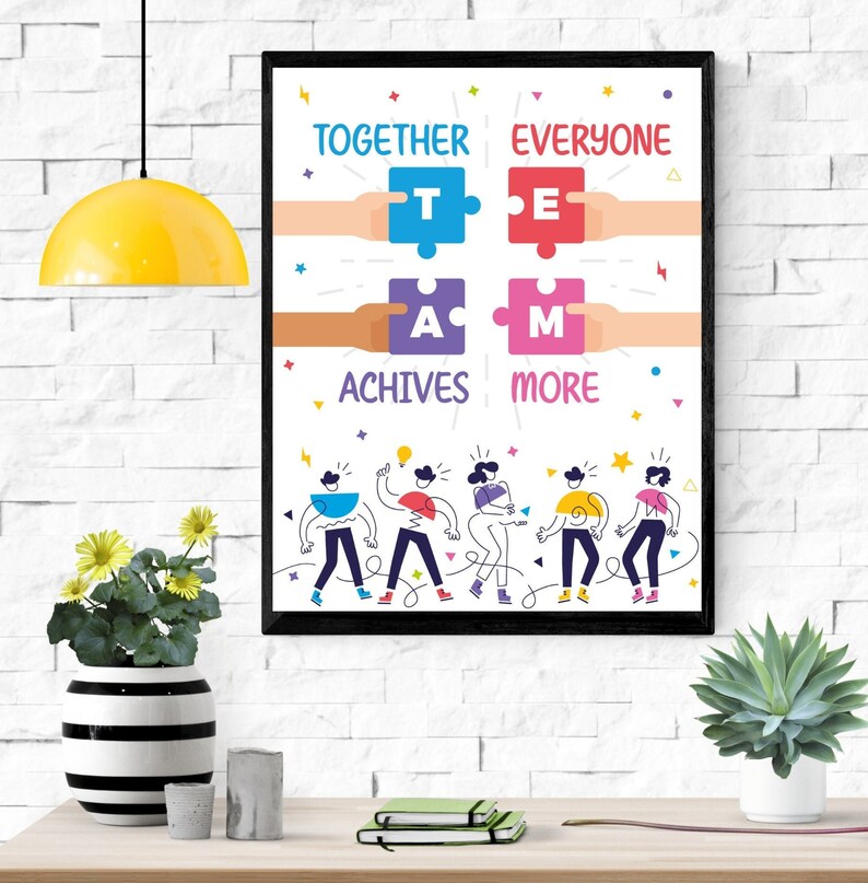 TEAM Together Everyone Achieves More, Motivational Wall Art Decor ...