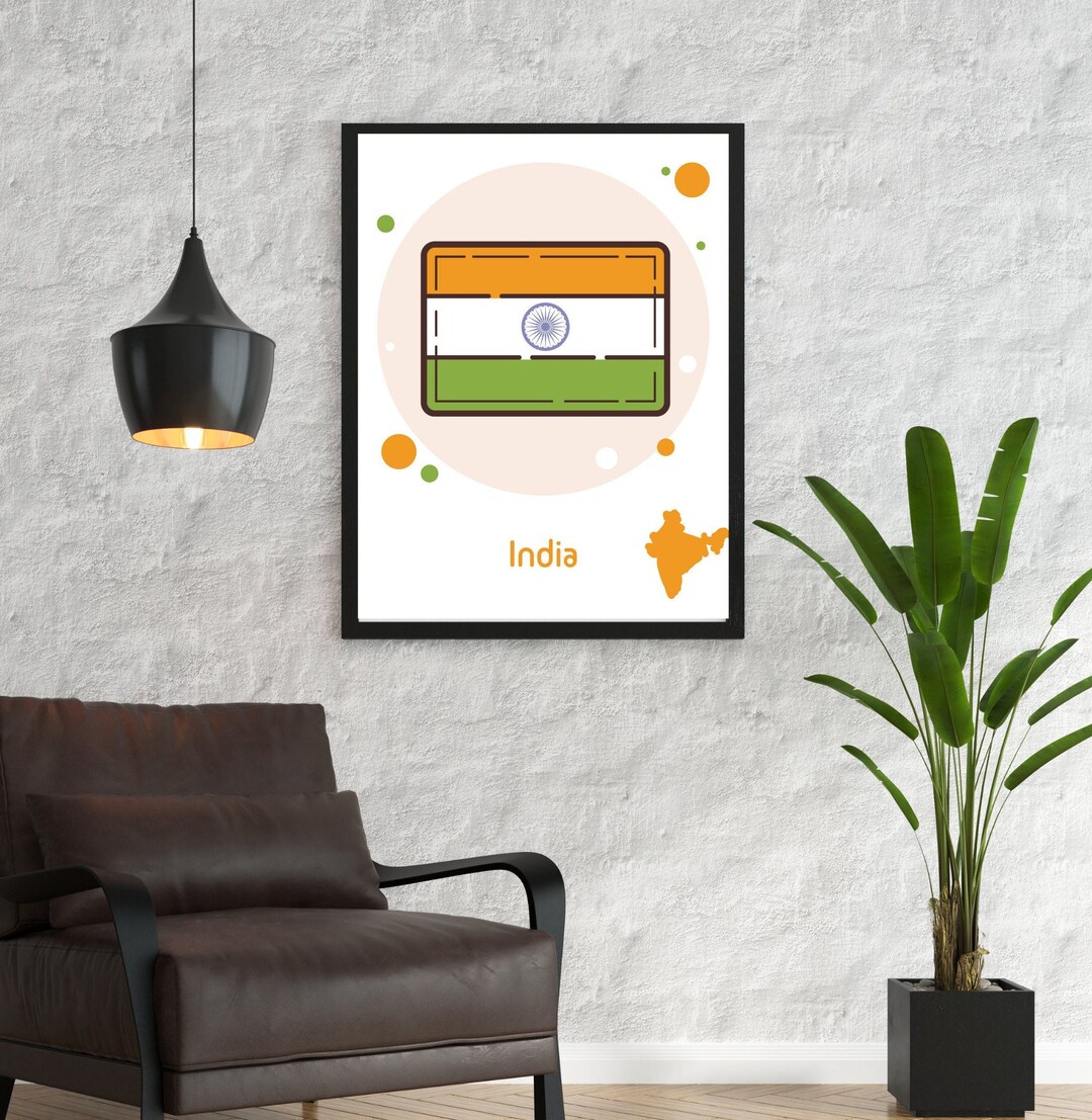 India Flag Art, India Flag Print, Indian Flag Poster, Country Flags ...