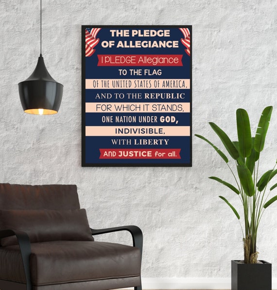 Pledges Posters pledge of Allegiance America Bible Pledge - Etsy