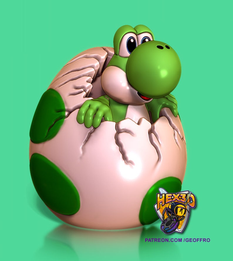 Baby Yoshi Popping His Head up and Out His Egg. Get the Best Quality on ...