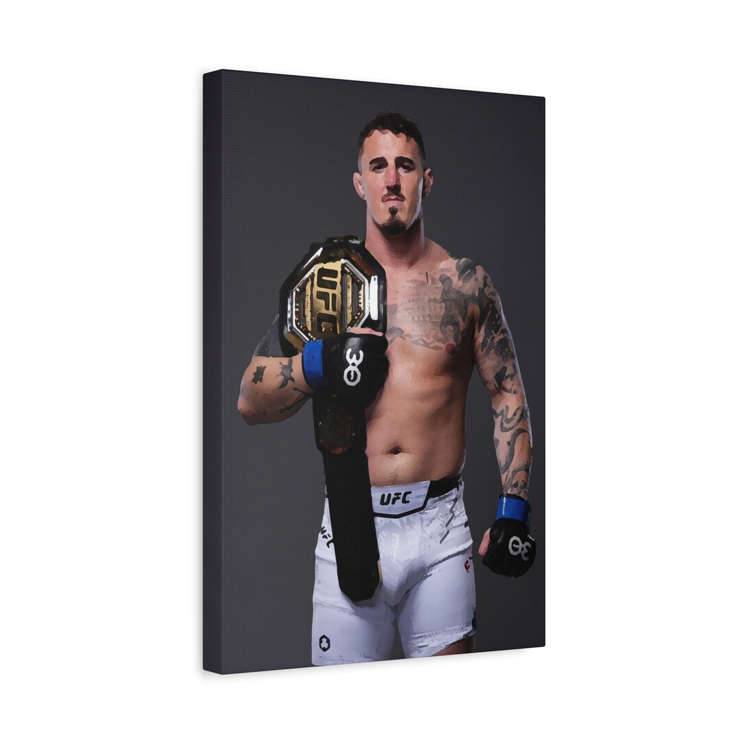 Tom Aspinall Champ Canvas Art (dry Brush Art Style) - Combat Sports ...
