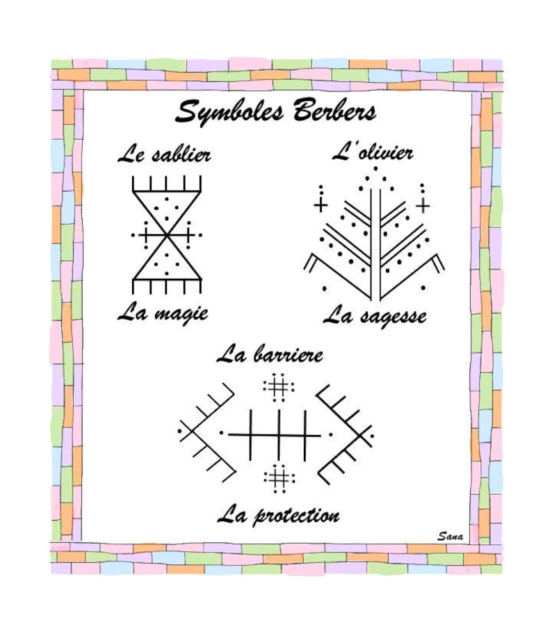 Berber Symbols, Tattoo Drawings, Berber Tattoo, Berber Tattoo Meaning ...
