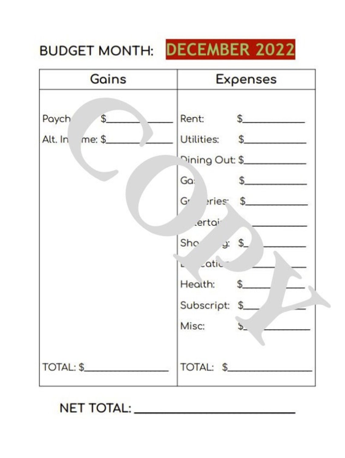 Budget Calendars for Young Adults & Teens - Etsy