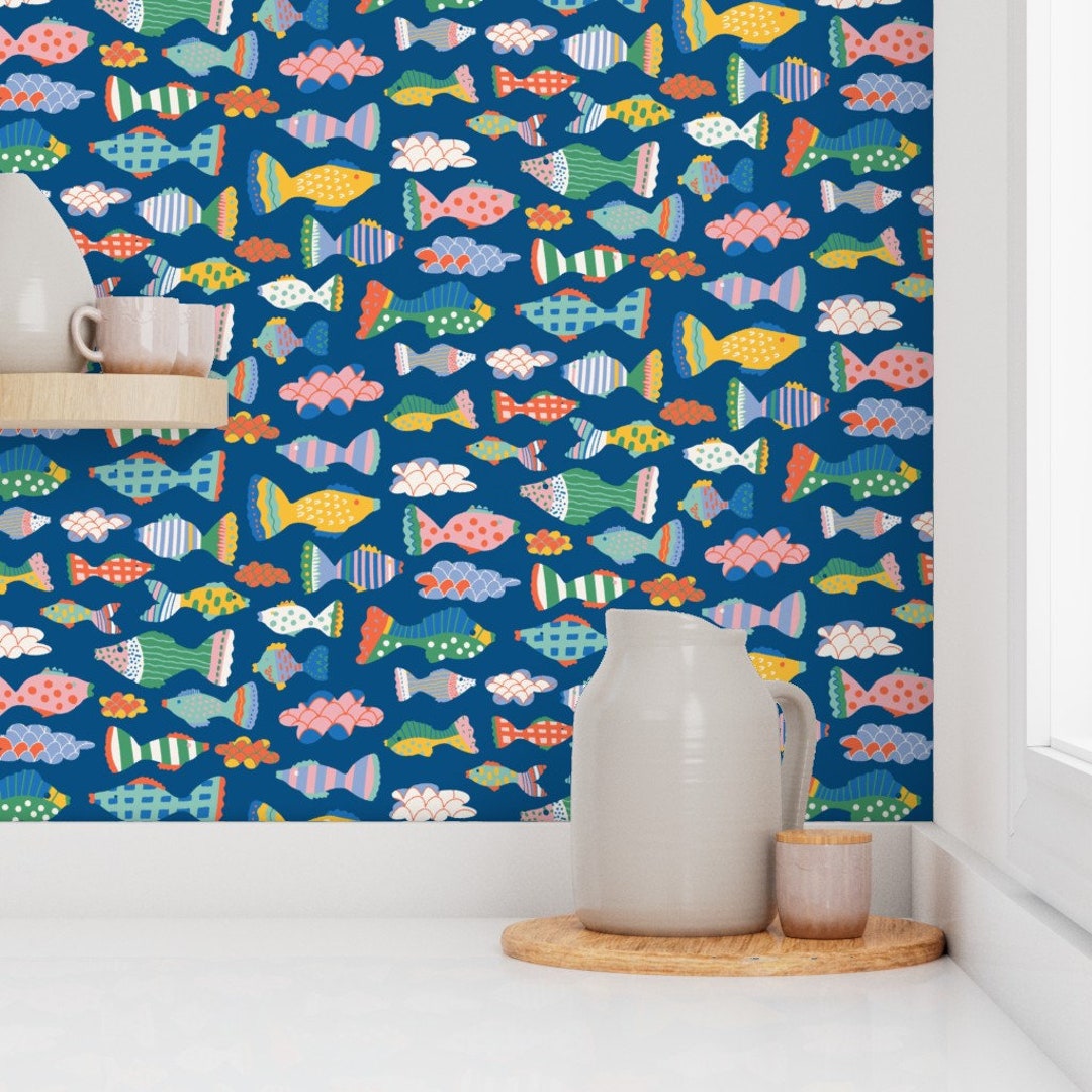 Kids Fish Wallpaper, Fish Wallpaper for Playroom, Little Boys Bedroom ...