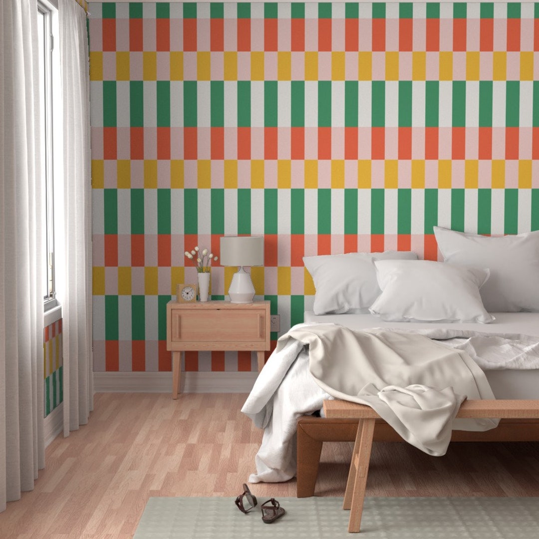 Funky Wallpaper, Colorblock Wallpaper, Accent Wallpaper, Colorful ...