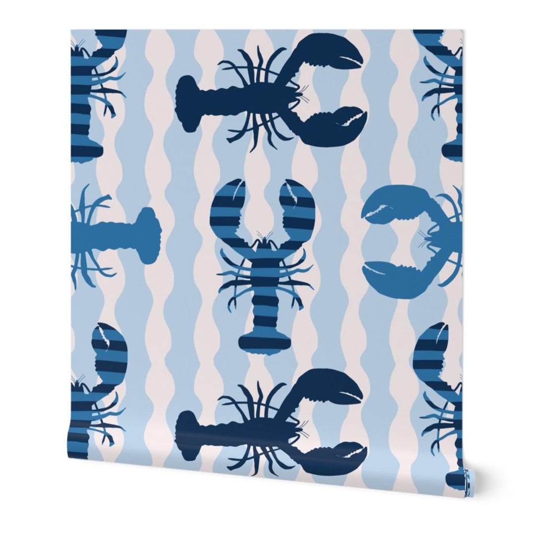 Crustacean Wallpaper, Beach Wallpaper, Lobster Wallpaper, Beach House ...