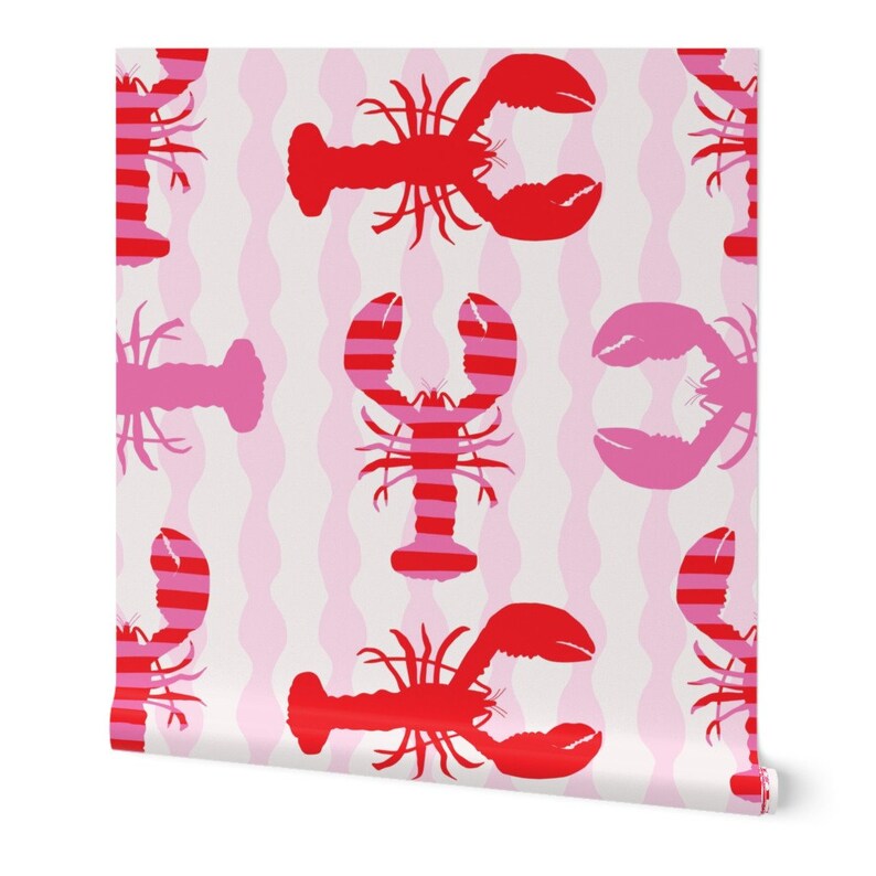 Crustacean Wallpaper, Beach Wallpaper, Lobster Wallpaper, Beach House ...