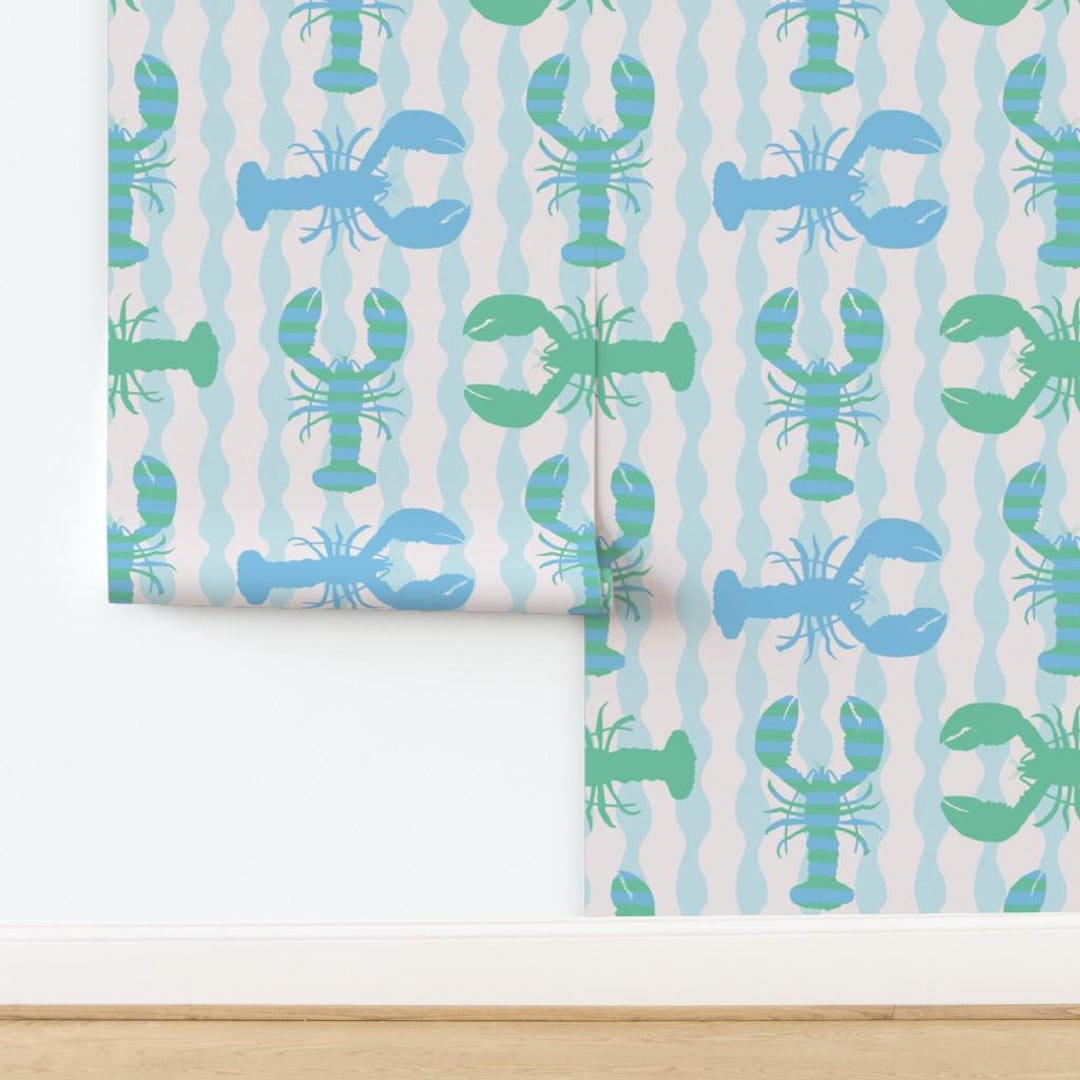 Crustacean Wallpaper, Beach Wallpaper, Lobster Wallpaper, Beach House ...