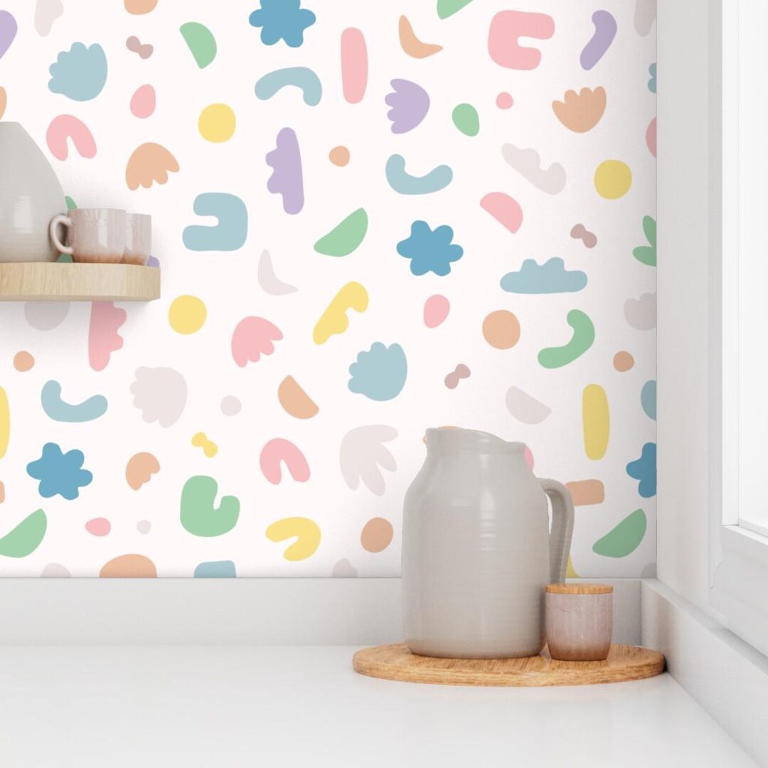 Funky Pastel Abstract Wallpaper, Kids Nursery, Removable Peel and Stick ...