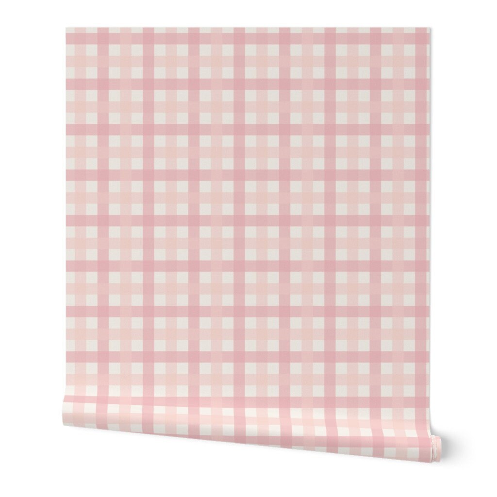 Pastel Pink Check Wallpaper, Gingham Wallpaper, Pink Wallpaper, Girls ...