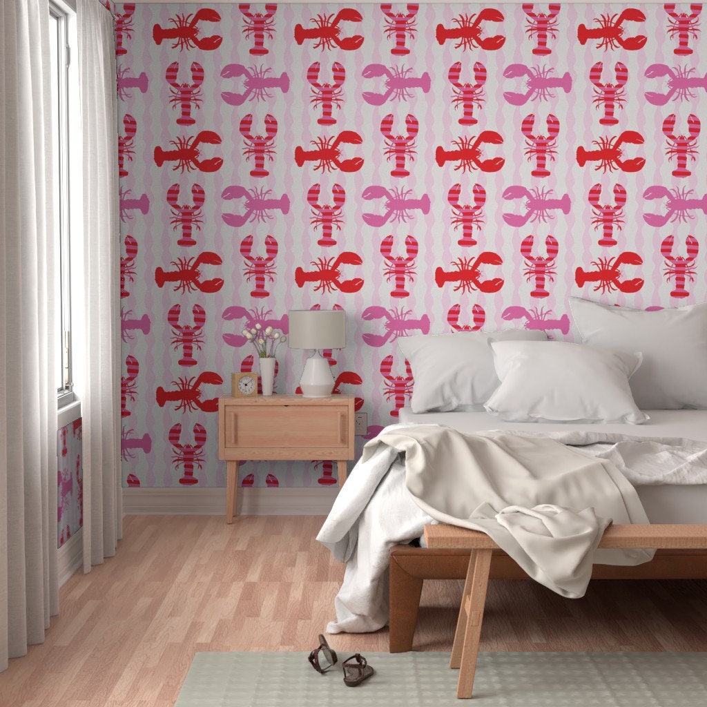 Crustacean Wallpaper, Beach Wallpaper, Lobster Wallpaper, Beach House ...