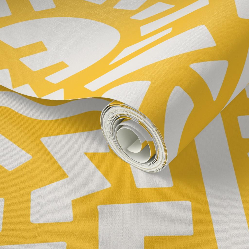 Funky Yellow Geometric Wallpaper, Peel and Stick Accent Wall - Etsy