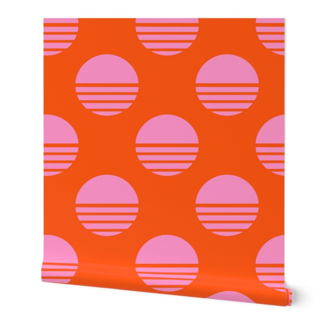 Funky Pink Spot Wallpaper, Bold Red Accent, Peel and Stick Renter ...