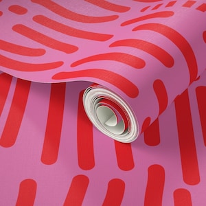 Hot Pink Wallpaper, Abstract Stripe Wallpaper, Pink and Red Striped ...