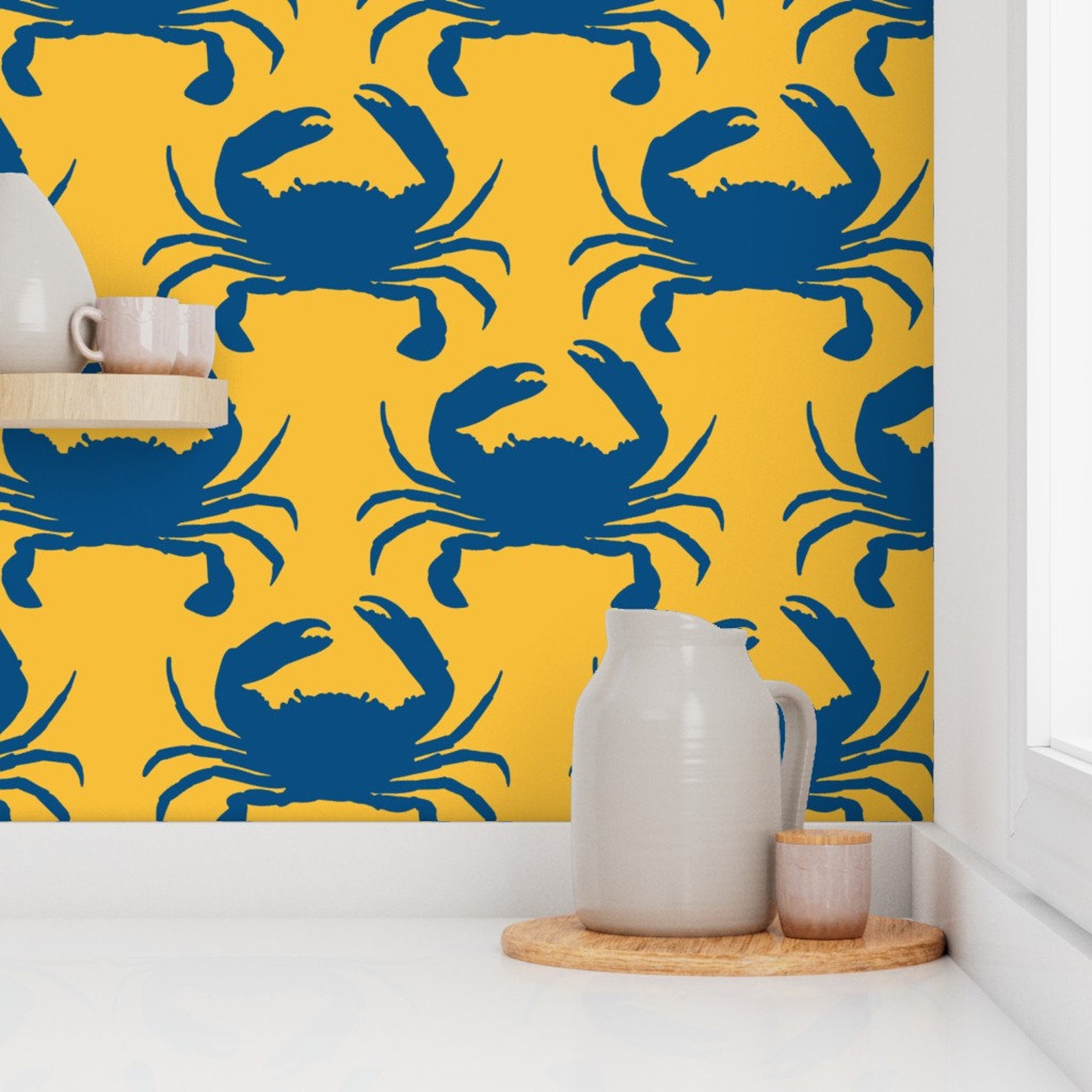 Crustacean Wallpaper, Beach Wallpaper, Seafood Wallpaper, Beach House ...