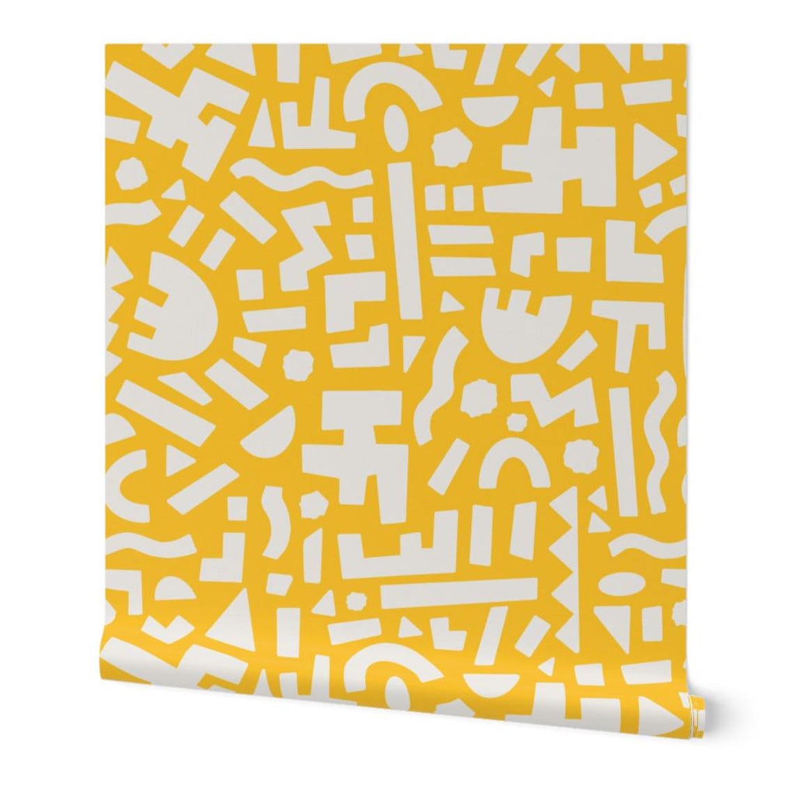 Funky Yellow Geometric Wallpaper, Peel and Stick Accent Wall - Etsy