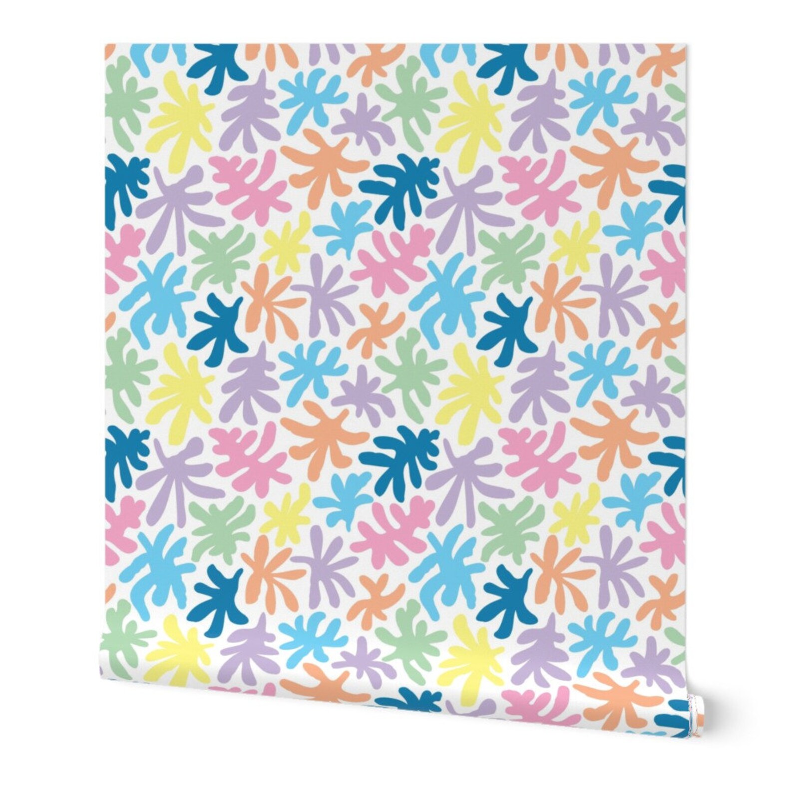 Modern Abstract Shapes Wallpaper, Kids Playroom Wallpaper, Colorful ...