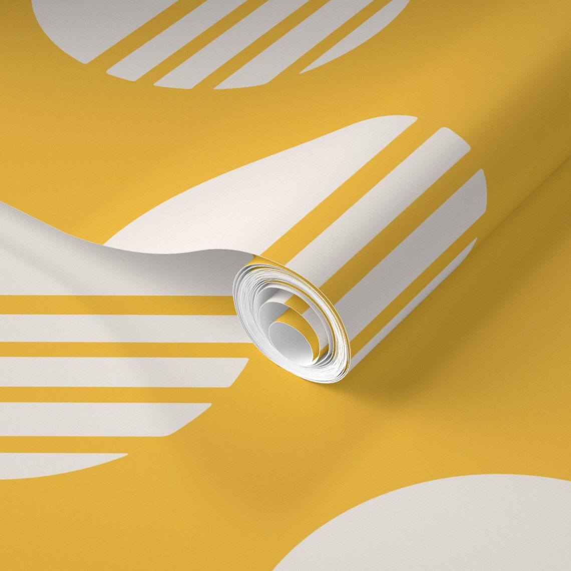 Funky Yellow Spot Wallpaper, Removable Wallpaper, Renter Friendly - Etsy