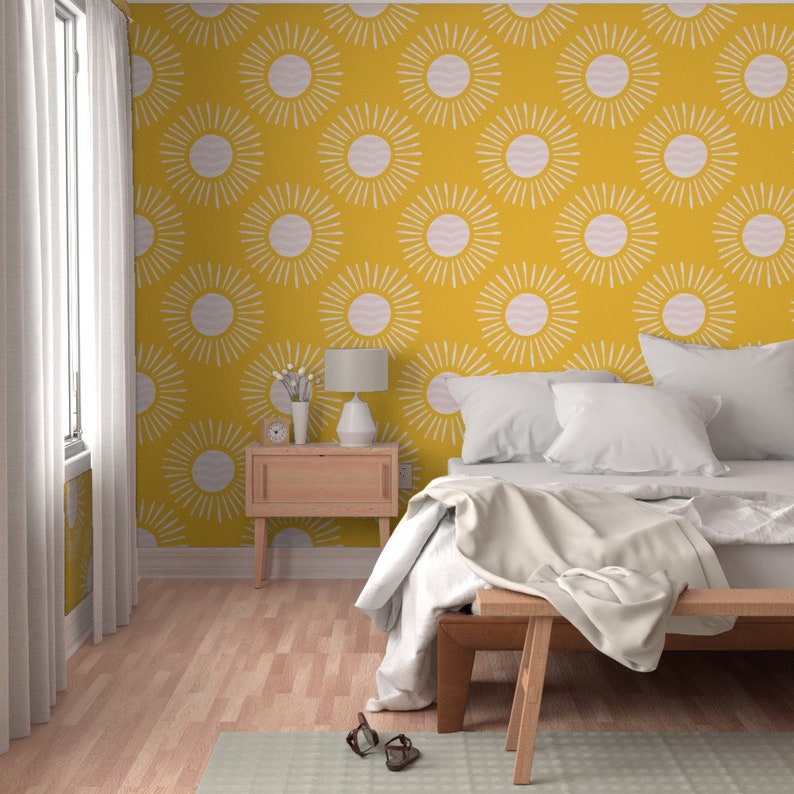 Sun Wallpaper, Yellow Kitchen Wallpaper, Sunset Wallpaper, Kids ...