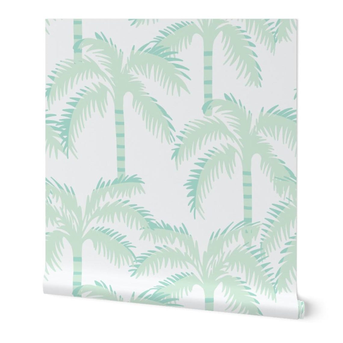 Pastel Palm Tree Wallpaper, Coastal Beach House Decor, Removable Peel ...
