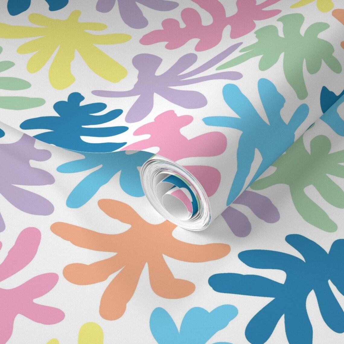 Modern Abstract Shapes Wallpaper, Kids Playroom Wallpaper, Colorful ...