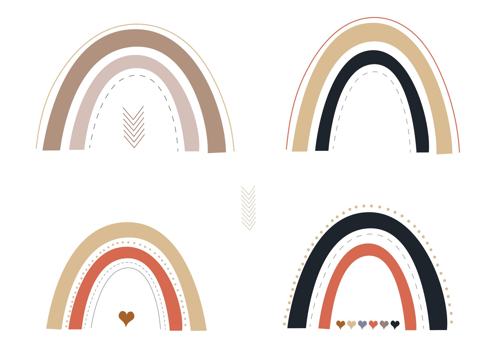 Boho Rainbow SVG Files, Boho Clipart, Cute Rainbows PNG, Rainbow Clip ...