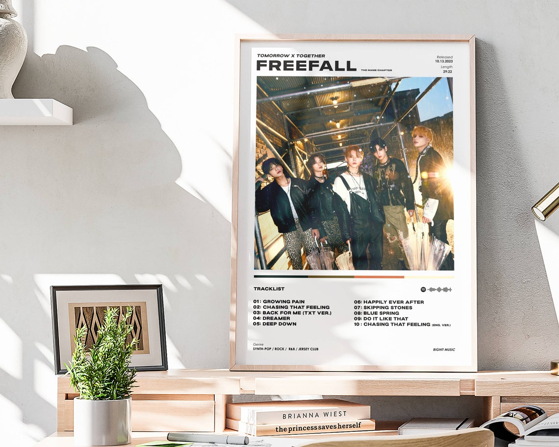 TXT - Freefall Album Poster, Minimalist Music Print, Digital Download ...