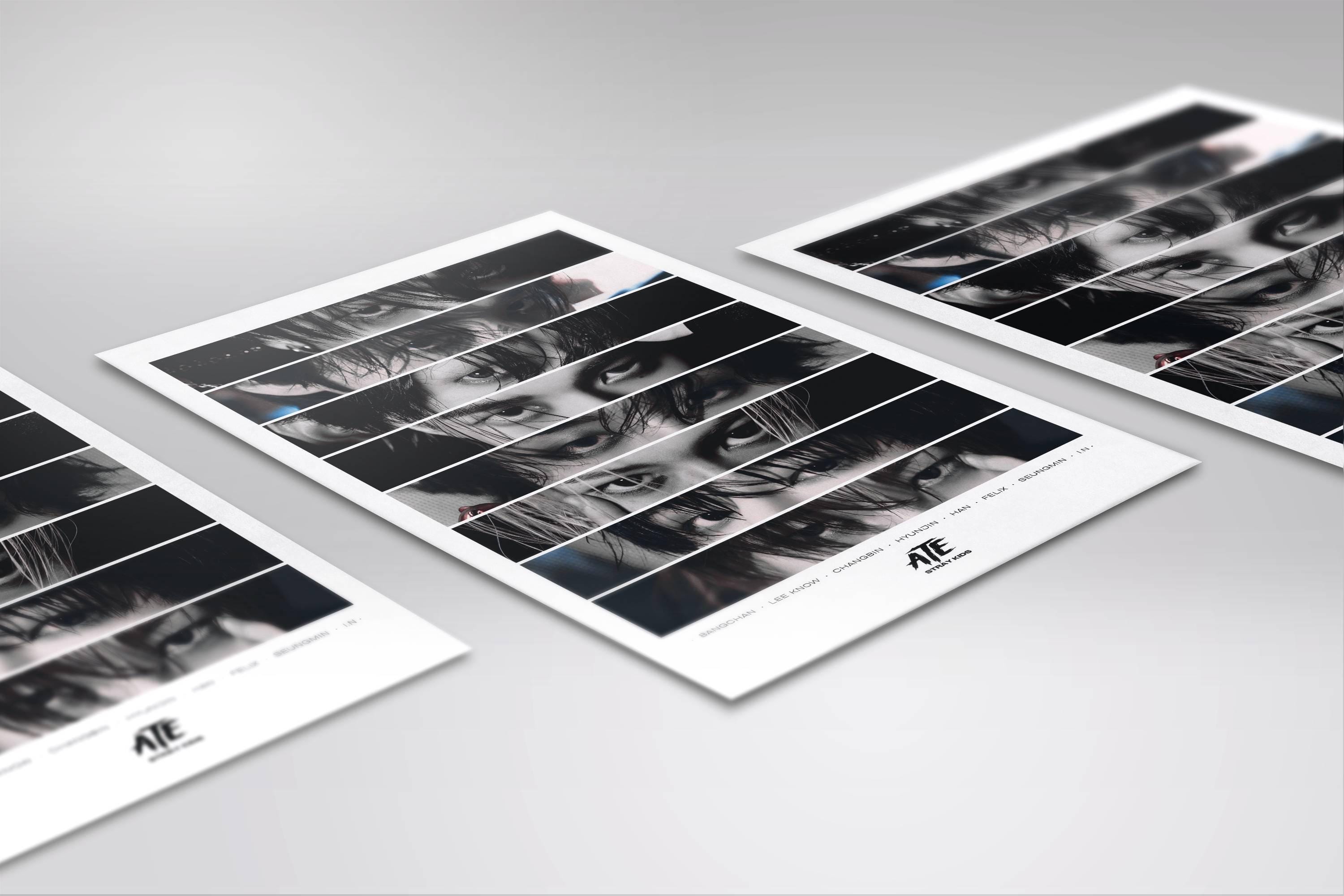 Stray Kids OT8 Poster, SKZ Eyes Black and White Art (digital Download ...