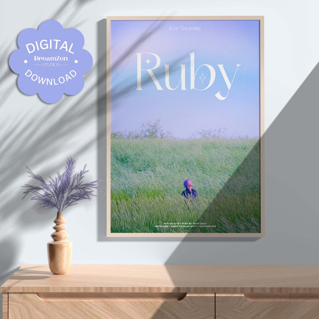 Taeyong - Ruby Poster, NCT Poster, Minimalist Music Poster, Digital ...