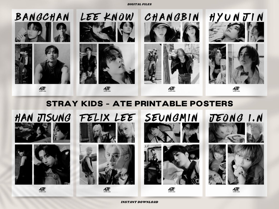 Stray Kids ATE Poster, Set of 7 Digital Print, Kpop Collage Album ...