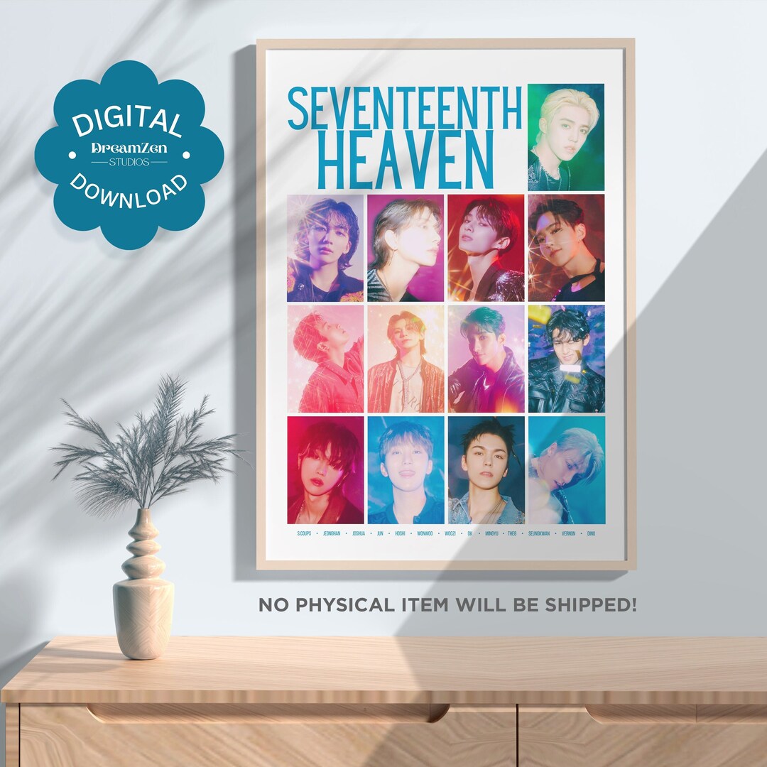 SVT Seventeenth Heaven Digital Poster, Minimalist Collage Poster, KPOP ...