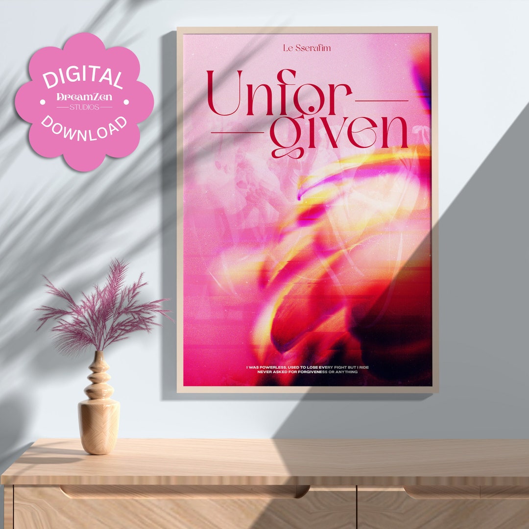 Le Sserafim Unforgiven Poster, Minimalist Music Poster, Digital ...