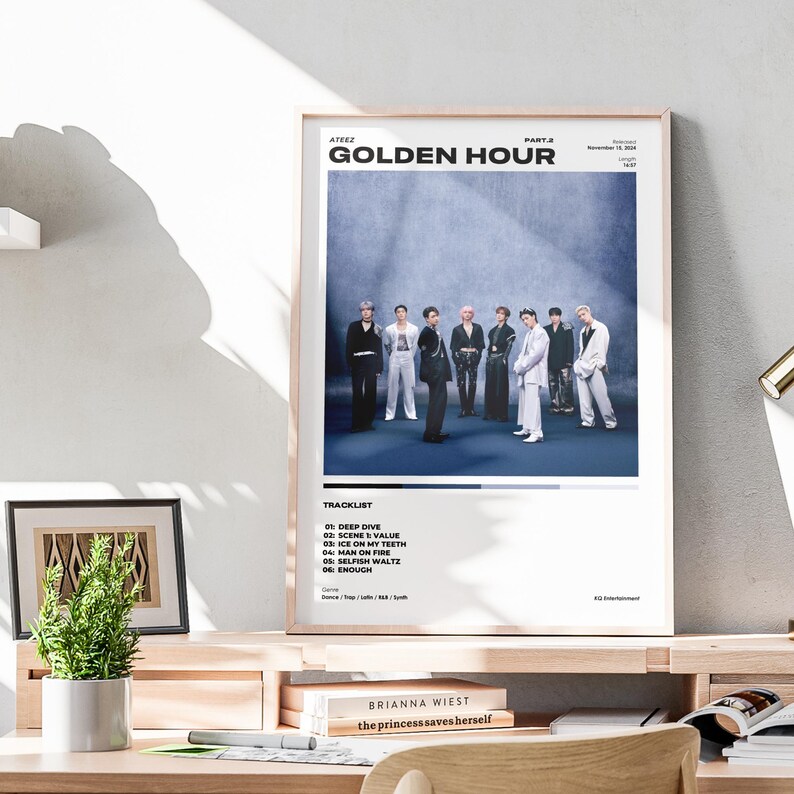 ATEEZ Golden Hour Album Poster – Minimalist KPOP Print (digital ...