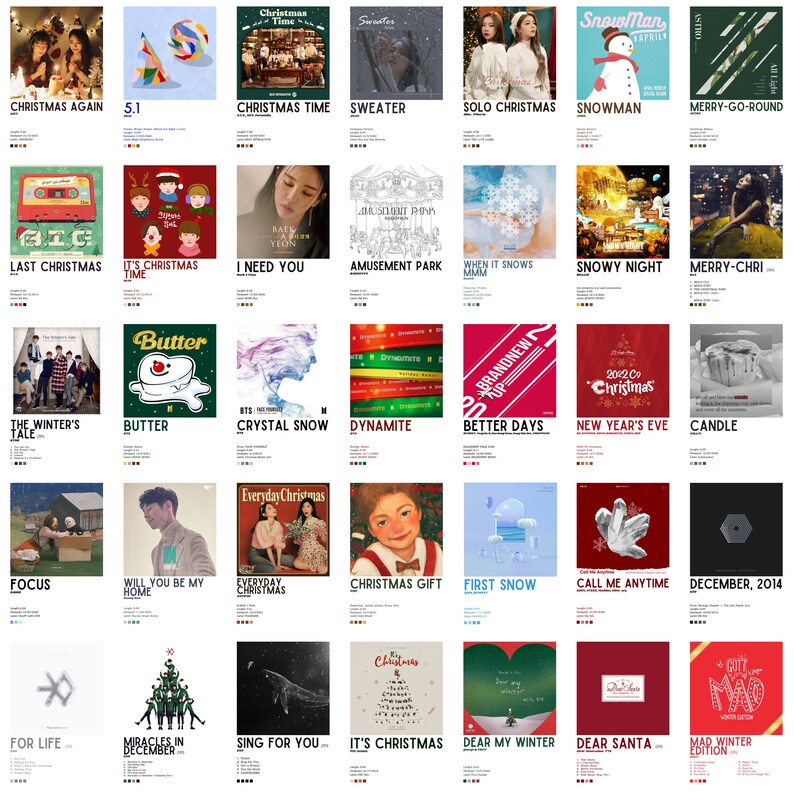 KPOP Christmas Songs Poster, Album Poster, Holiday Winter Gallery ...