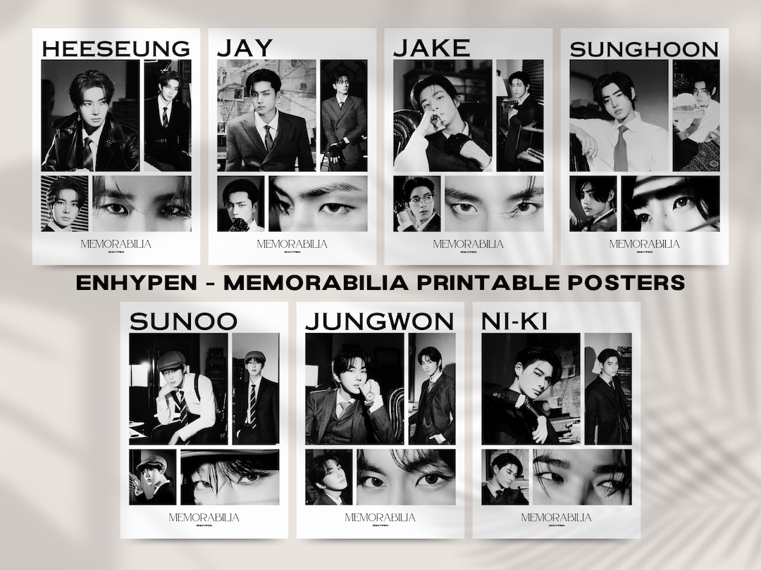 Enhypen Memorabilia Poster, Digital Download, Minimalist Collage Art ...