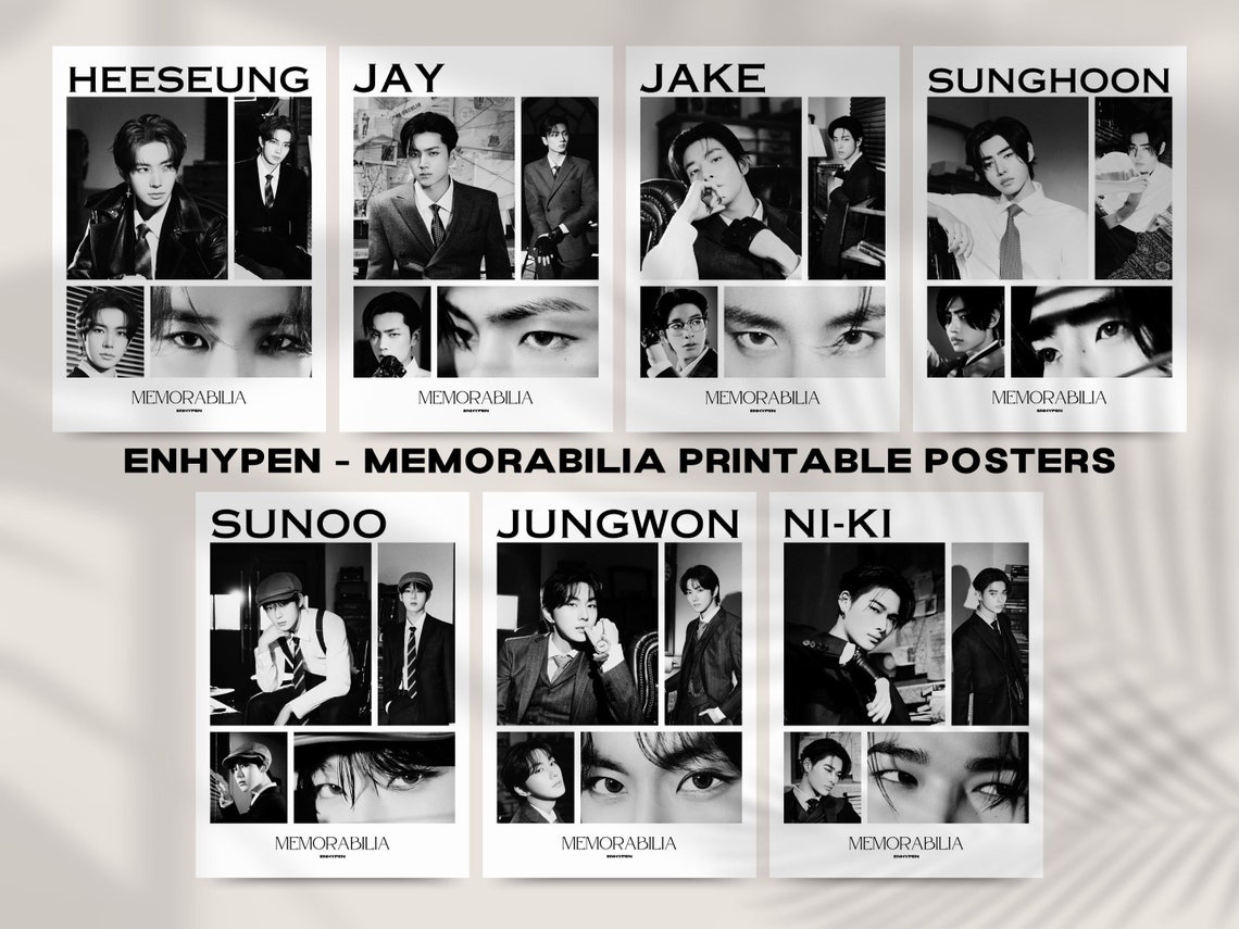 Enhypen Memorabilia Poster, Digital Download, Minimalist Collage Art ...