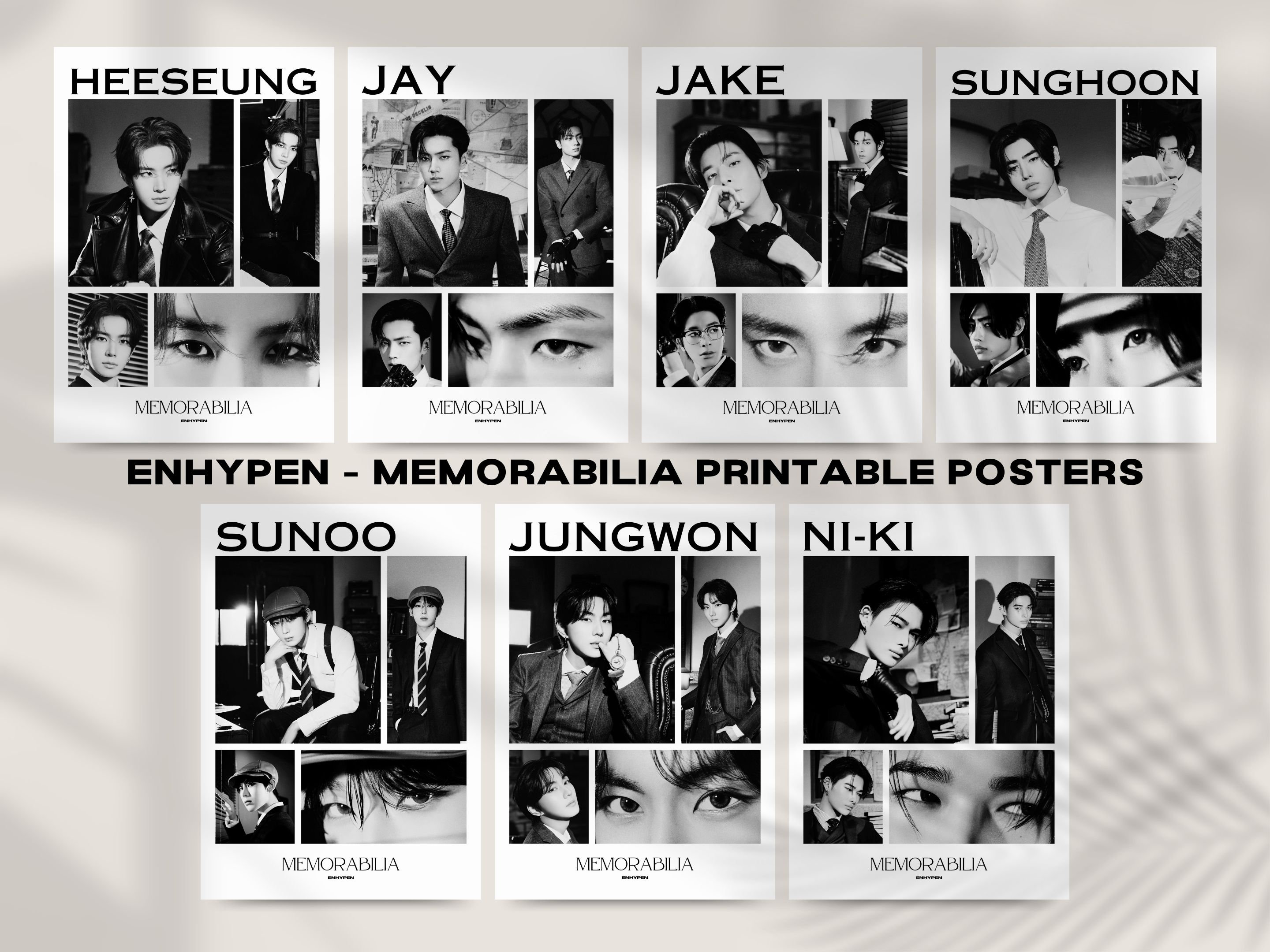 Enhypen Memorabilia Poster, Digital Download, Minimalist Collage Art ...